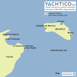 Menorca sailing area - sailing around the Balearic Islands | YACHTICO.com